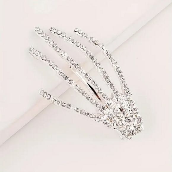 Accessories | New Skeleton Hand Rhinestone Hair Clip Jeweled Halloween ...